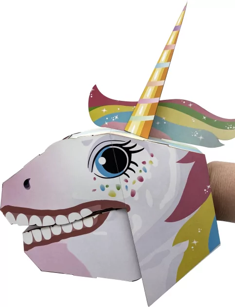 Kartonnen handpop knutselen - Eenhoorn | Creamats